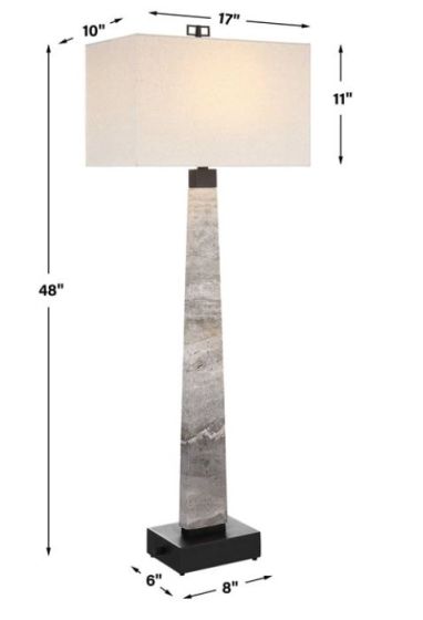 Rustic Grey Spire Buffet Lamp