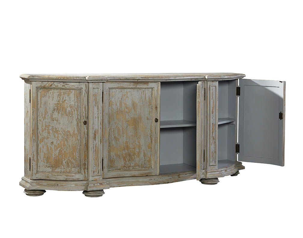 Washed Blue Grey Sideboard