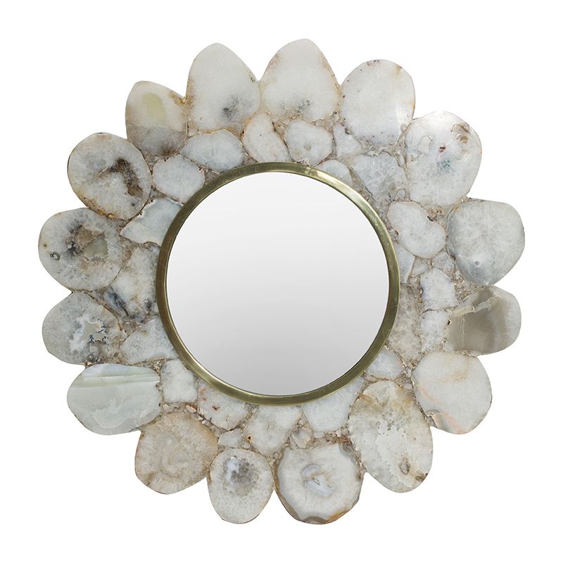 Cluster Stone Round Mirror